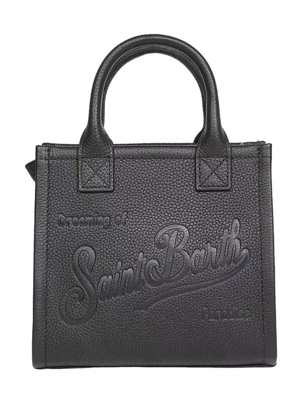 MC2 SAINT BARTH Mini Grained Leather Tote Bag - Black