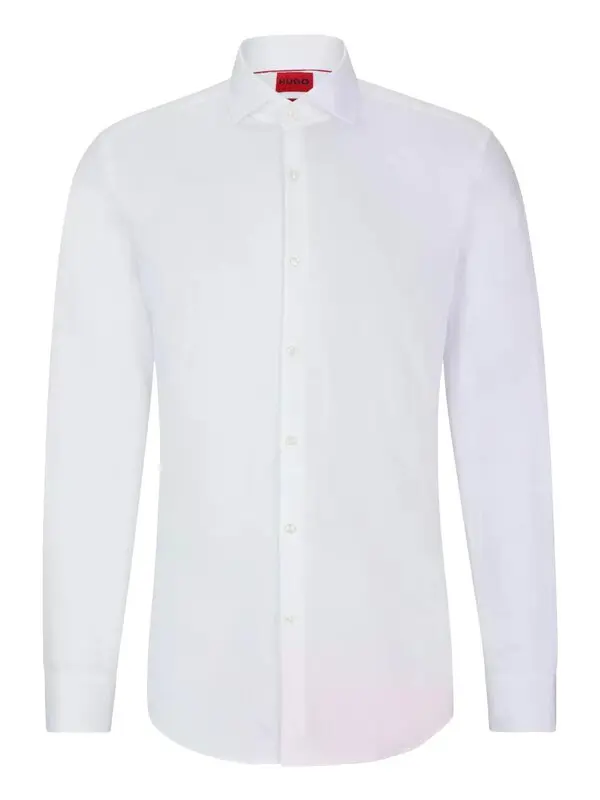 Hugo Spread-collar Cotton Shirt - White