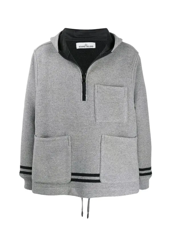 Stone Island Patch Pocket Hoodie - Grey