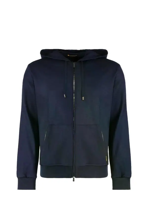 MOORER Matthew Zip-up Hoodie - Blue