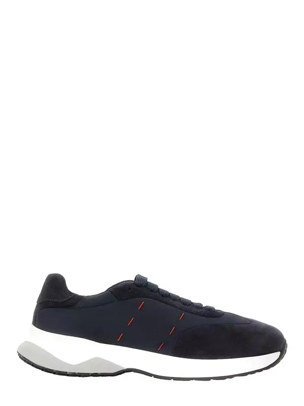 Kiton Lace-up Suede Sneakers - Blue