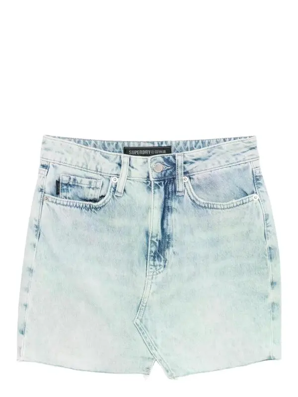 Superdry Frayed Hem Skirt - Blue