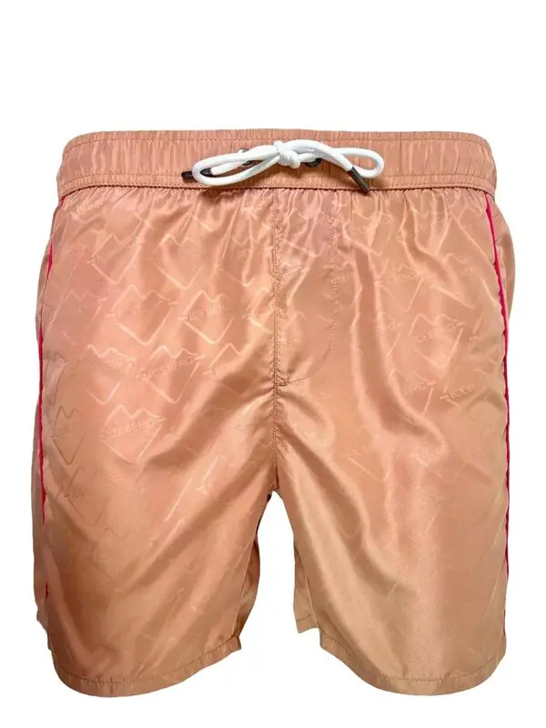 Iceberg Logo-patterned Swim Shorts - Pink