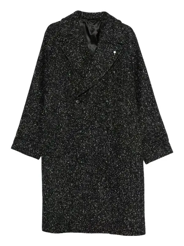 L.B.M. 1911 Double-breasted Wool-blend Coat - Black