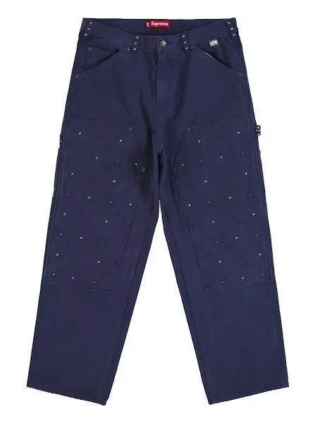 Supreme B.b. Simon Quilted Double Knee Painter Pant - Navy Blue