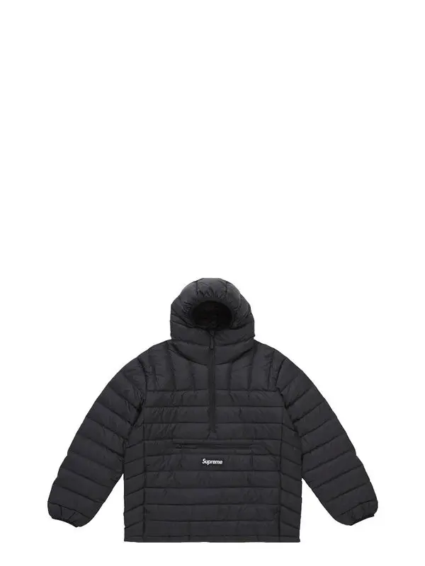 Supreme Micro Down Half Zip Hooded Pullover - Black