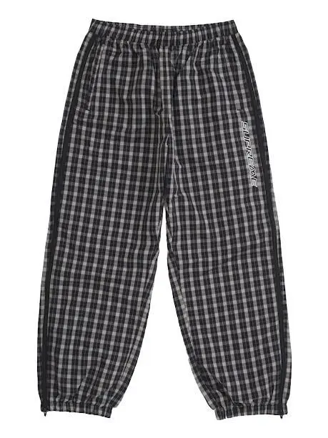 Supreme Plaid Warm Up Pant - Black