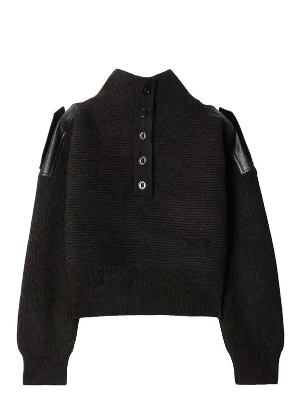 Burberry Half-button Wool Sweater - Brown