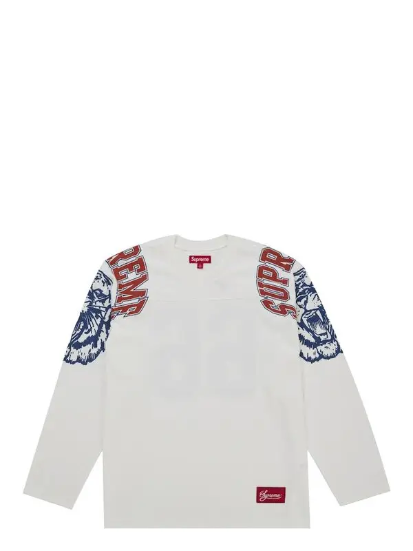 Supreme Mascot Long Sleeve Football Top - White