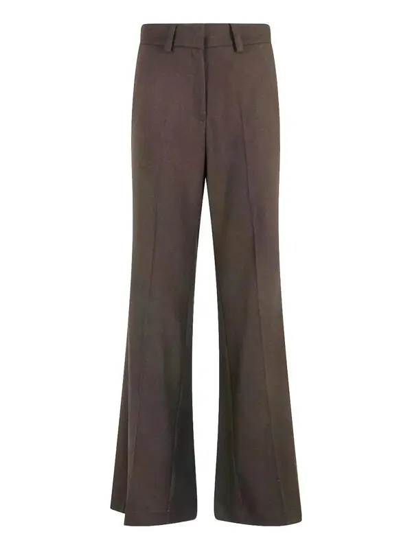 ALYSI Buttoned Flared Trousers - Brown