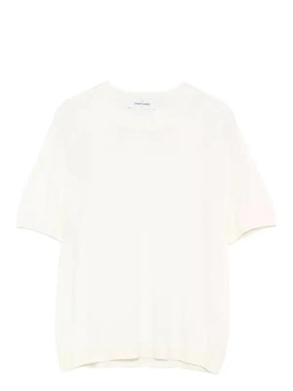 GRAN SASSO Fine Knit Short-sleeve Top - White