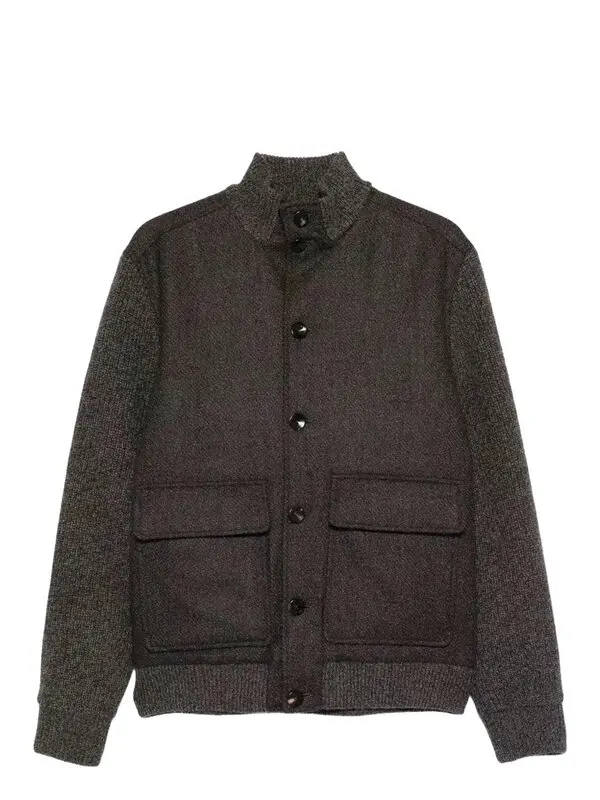 Agnona Panelled Jacket - Brown