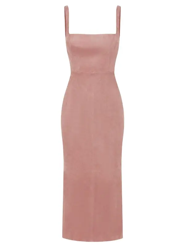 Alex Perry Suede Midi Dress - Pink