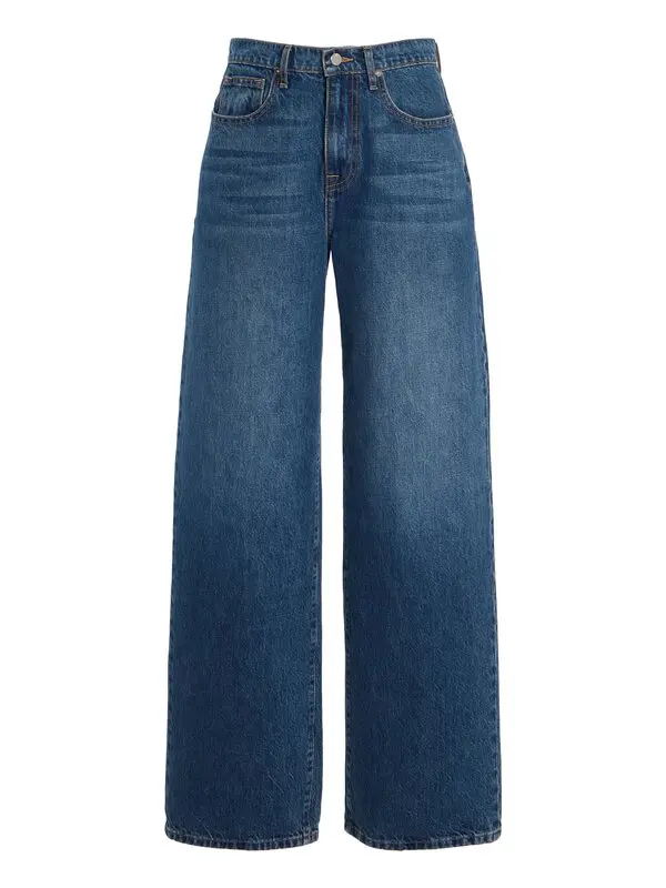 Brandon Maxwell The Callan Mid-rise Wide-leg Jeans - Medium Wash