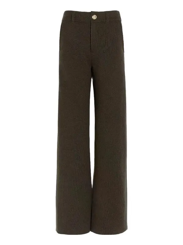 BARRIE Buttoned Cashmere-blend Trousers - Brown