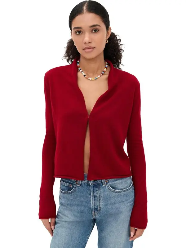 Guest In Residence Cashmere Stealth Cardigan - Ruby