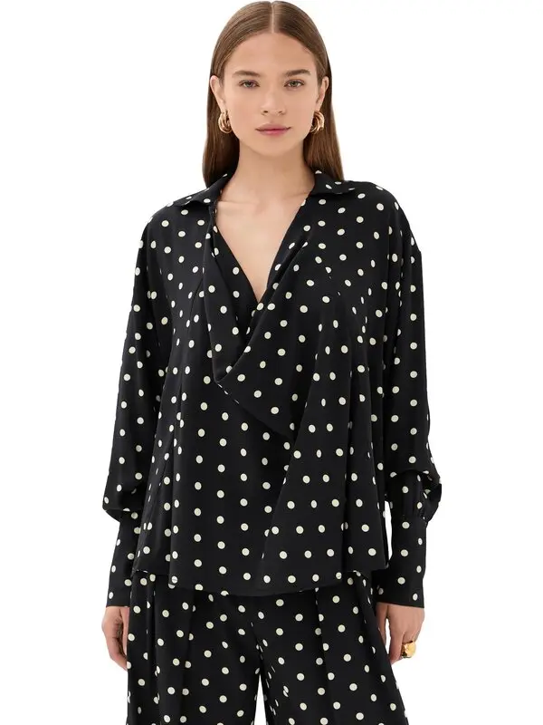 Françoise Malgosia Blouse - Polka Dot Black And White