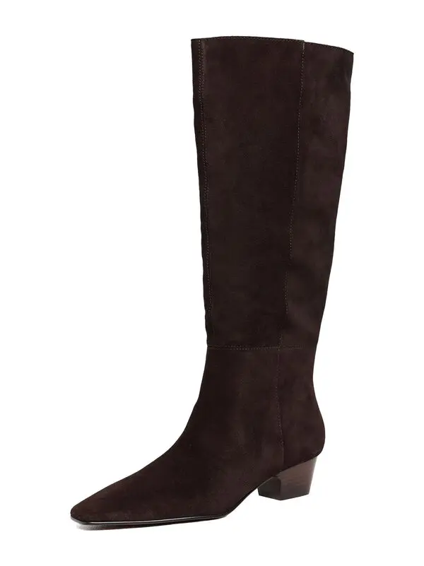 Madewell The Lexie Tall Suede Boots - Coffee Bean