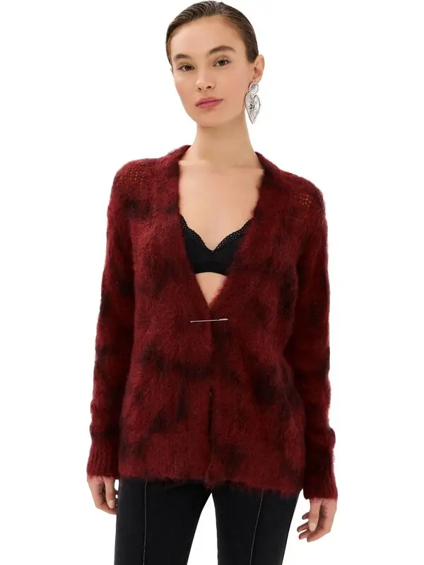 Isabel Marant Mylene Mohair Cardigan - Deep Red