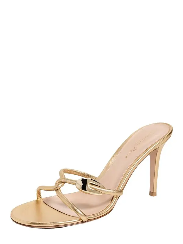 GIANVITO ROSSI Jungle Mamba Nappa Silk Mules - Mekong