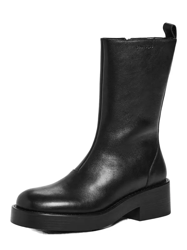 COURREGES Rider Leather Boots - Black