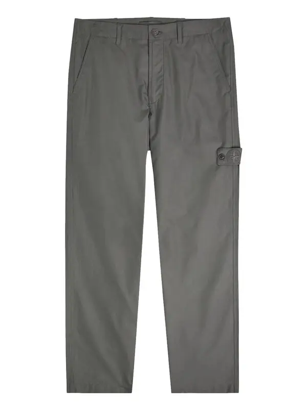 Stone Island Ghost Straight-leg Cotton-poplin Cargo Trousers - Dark Grey