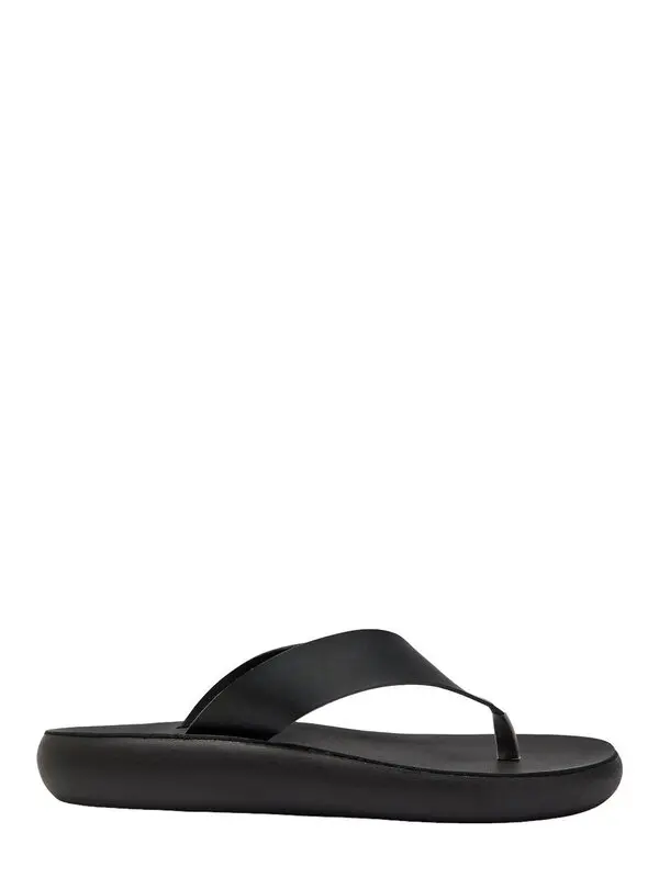 ANCIENT GREEK SANDALS Charys Comfort Leather Flatform Sandals - Black