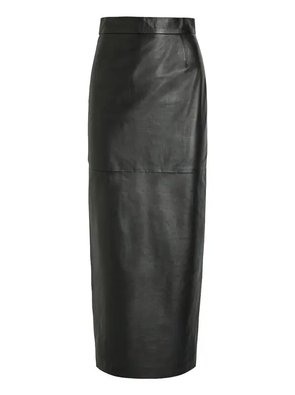 SKIIM Leather Maxi Skirt - Black