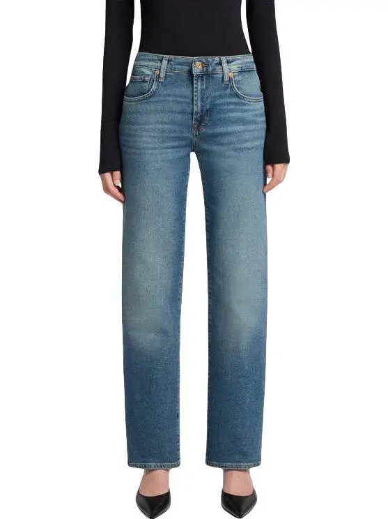 7 For All Mankind Calie Ankle Straight-leg Jeans - Sea Level