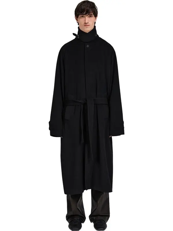 FERRAGAMO Single-breasted Cashmere Blend Coat - Black