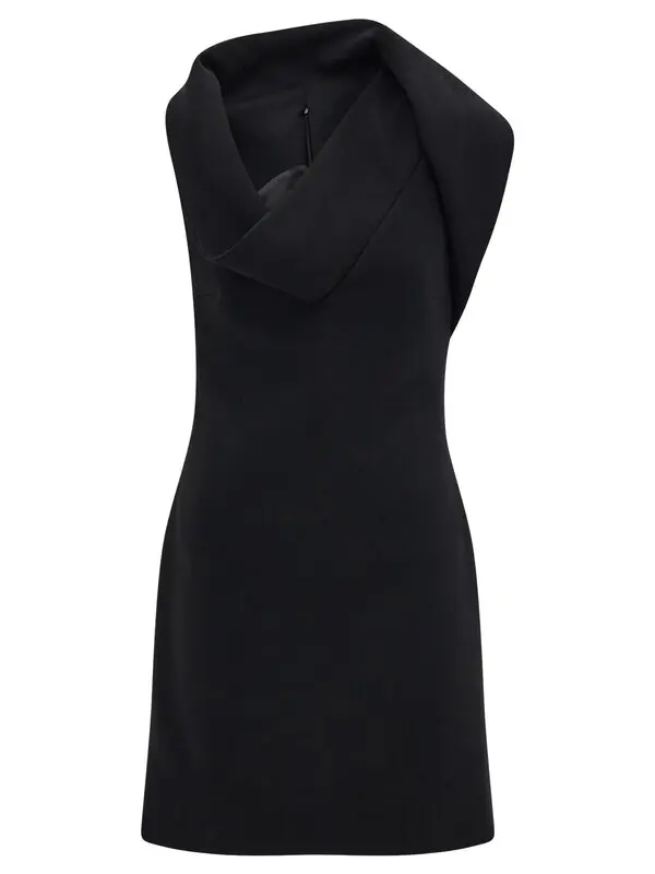 FERRAGAMO Short Asymmetric Dress - Black