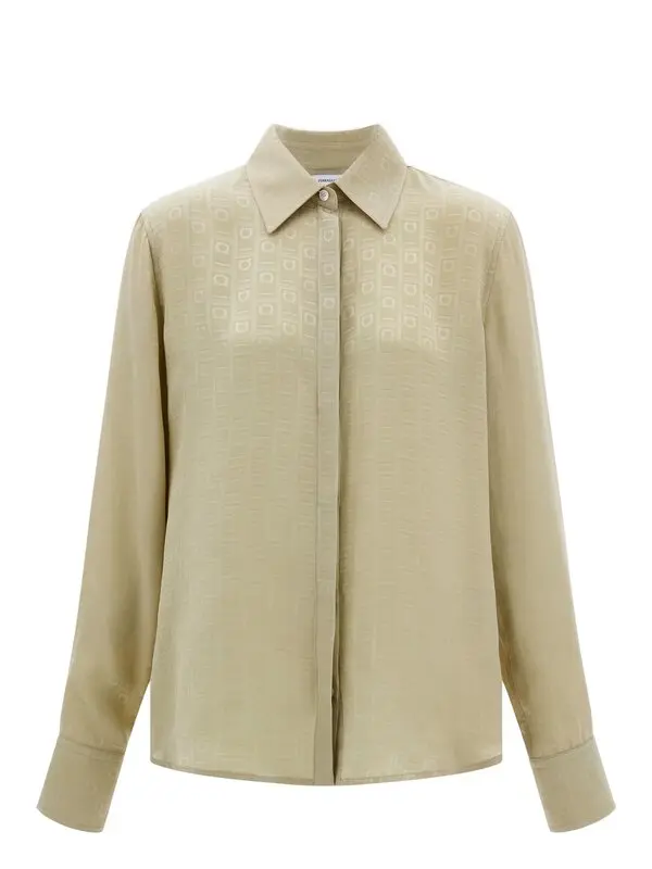 FERRAGAMO Monogram Silk Shirt - Green