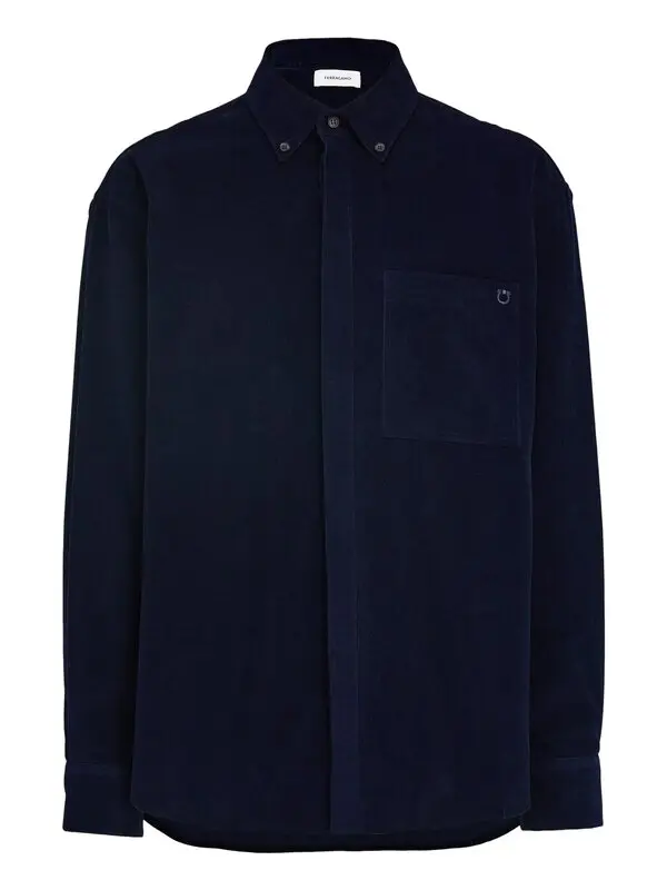 FERRAGAMO Velvet Shirt - Blue