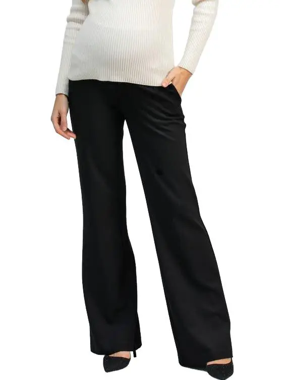 PIETRO BRUNELLI Over-the-bump Wide Leg Maternity Trousers - Black