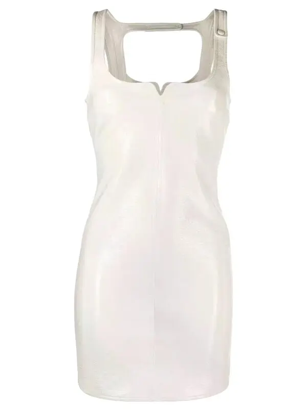 COURREGES Faux-leather Mini Dress - Neutrals