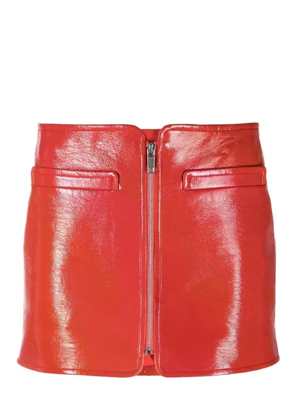 COURREGES Patent Mini Skirt - Red