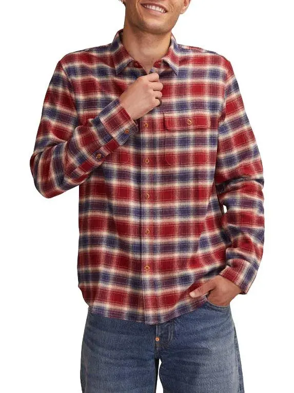Lucky Brand Cloud Soft Plaid Flannel Button-up Shirt - Navy Multi