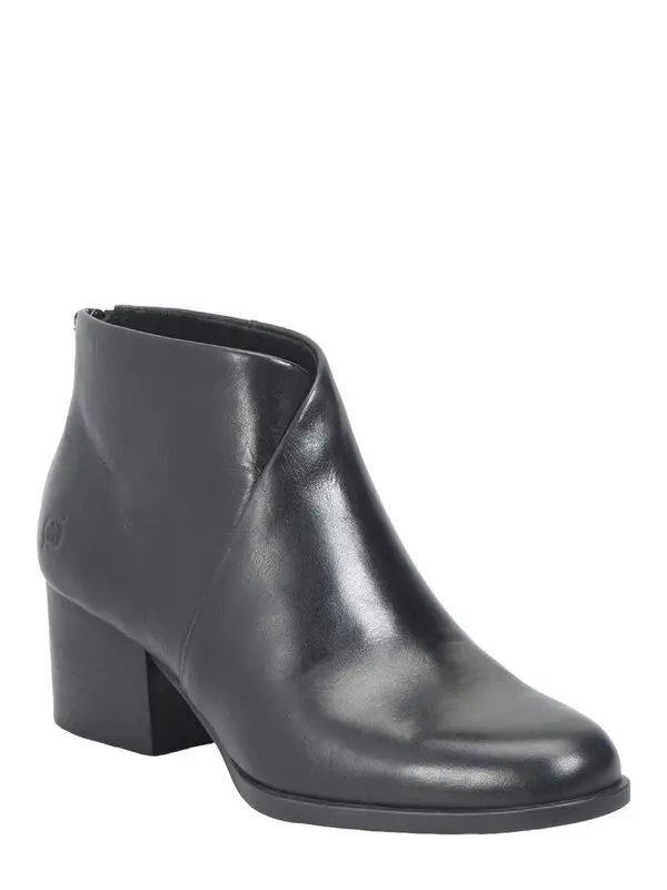 BØRN Kalie Leather Bootie - Black Leather