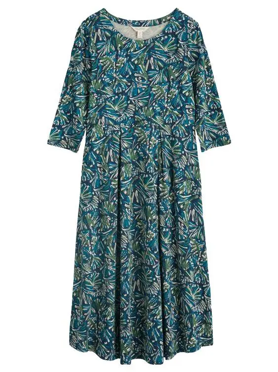 SEASALT CORNWALL Veronica Print Stretch Organic Cotton Jersey Midi Dress - Artist Marks Maritime