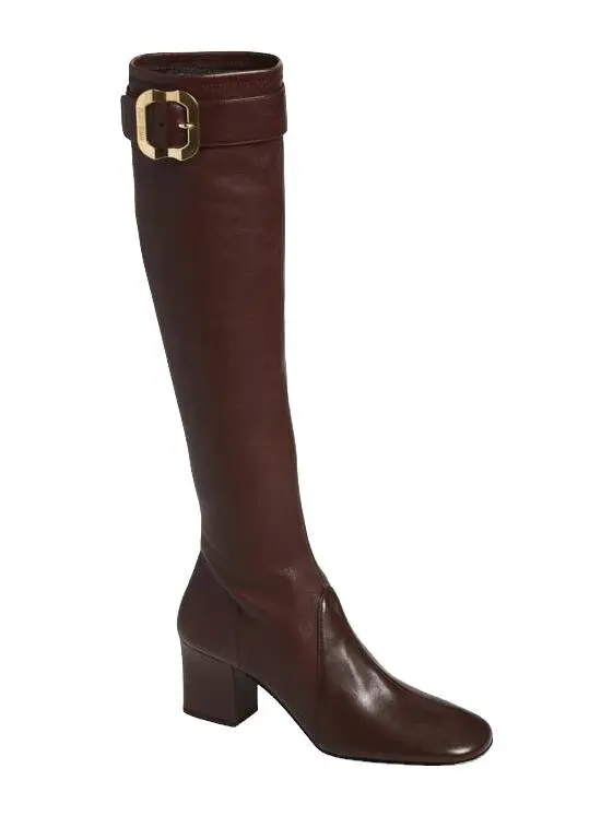 Miu Miu Buckle Strap Knee-high Boots - Moro