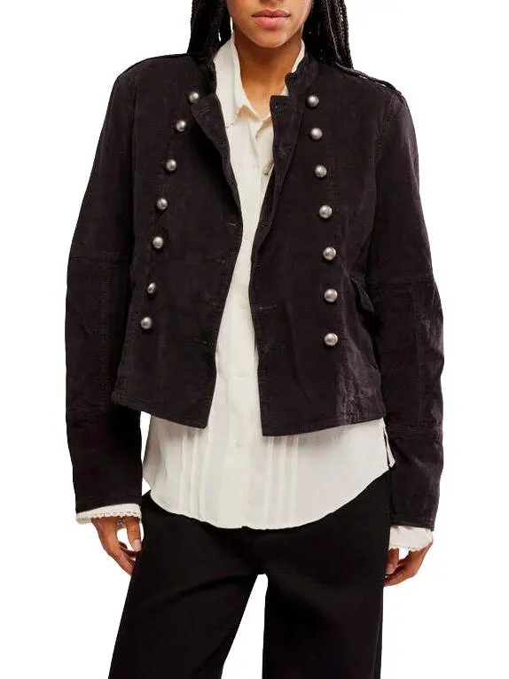 Free People Lotty Velvet Jacket - Black