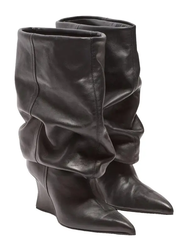 Balmain Wedge Ankle Boots - Black