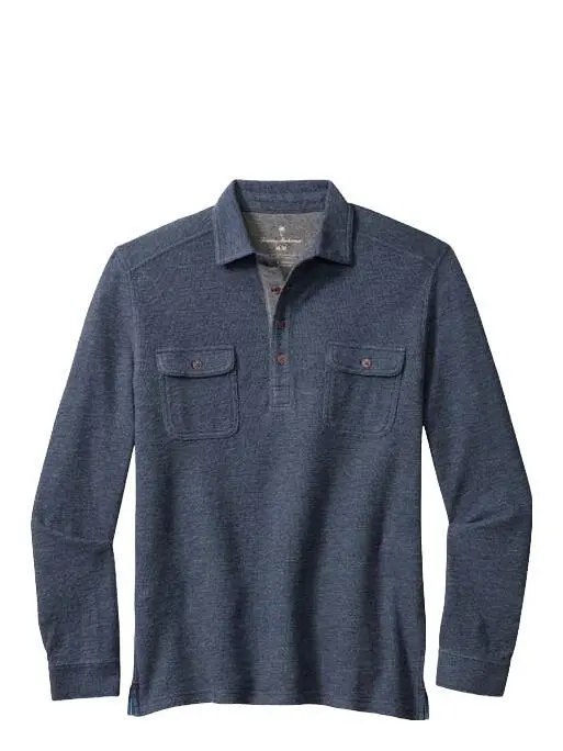 Tommy Bahama Penn Cove Long Sleeve Polo - Insignia Blue Heather