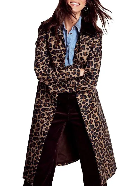 Boden Lancaster Printed Mac Coat - Leopard