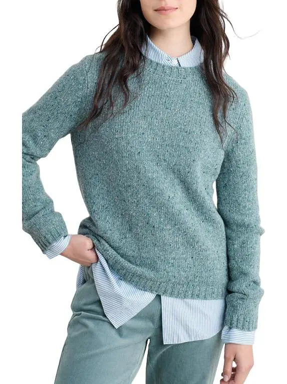 SEASALT CORNWALL Dawson Pick Merino Wool-blend Crewneck Sweater - Lichen