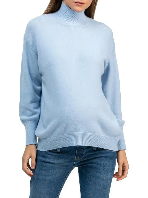 PIETRO BRUNELLI Regina Mock Neck Maternity Sweater - Retro Blue