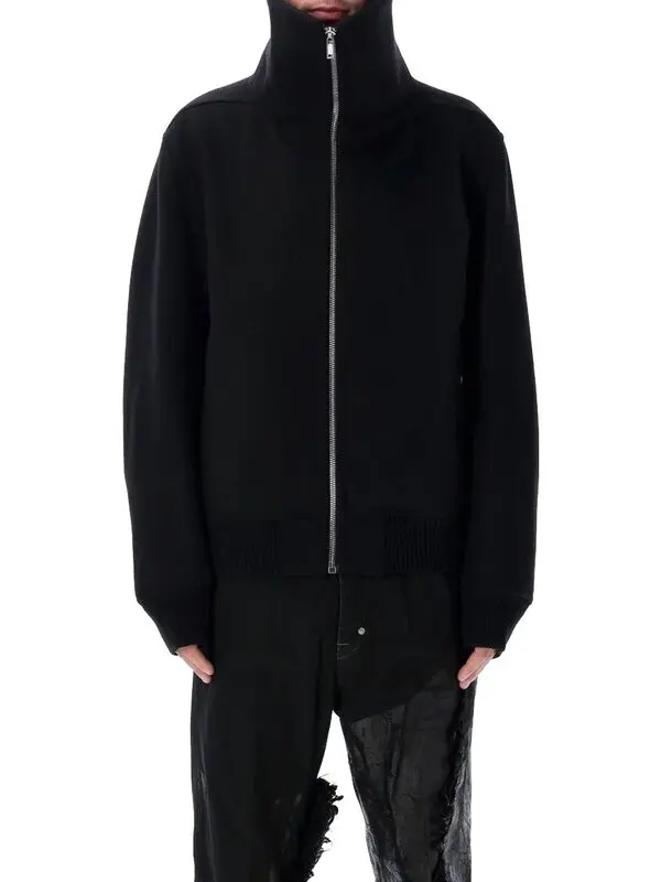 Rick Owens Blixia Short Coat With Dracu Collar - Black
