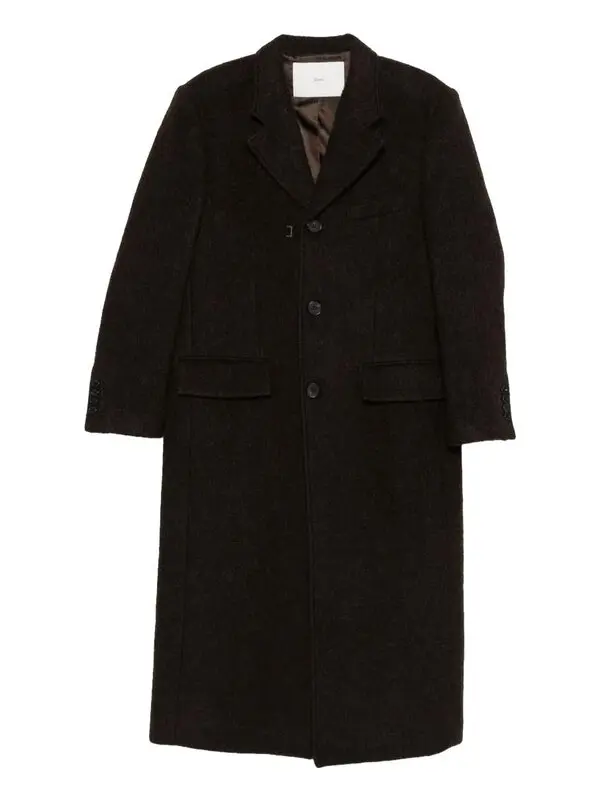 DUNST Wool Single-breasted Coat - Brown