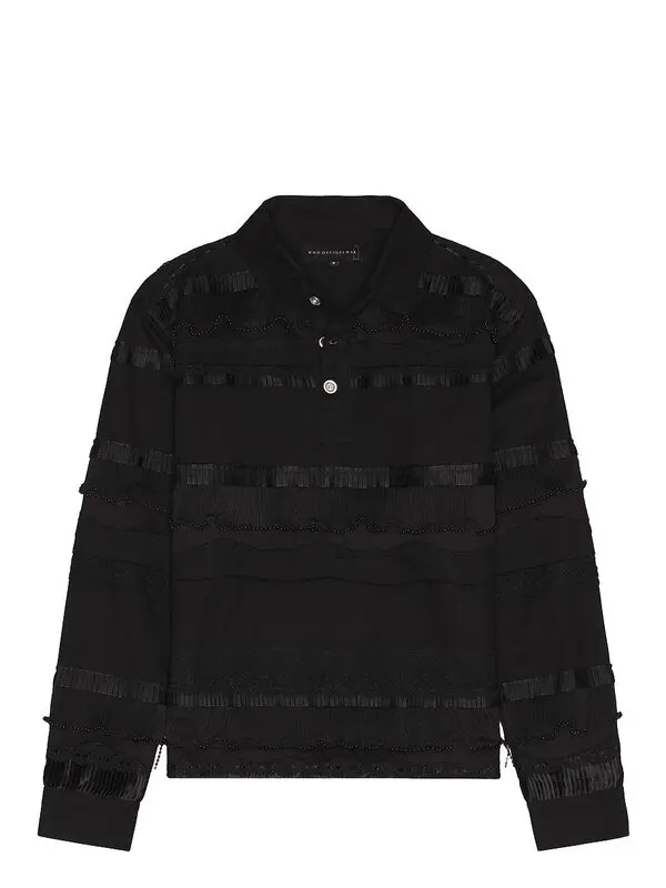 WHO DECIDES WAR BY EV BRAVADO Wavelength Rugby Shirt - Coal