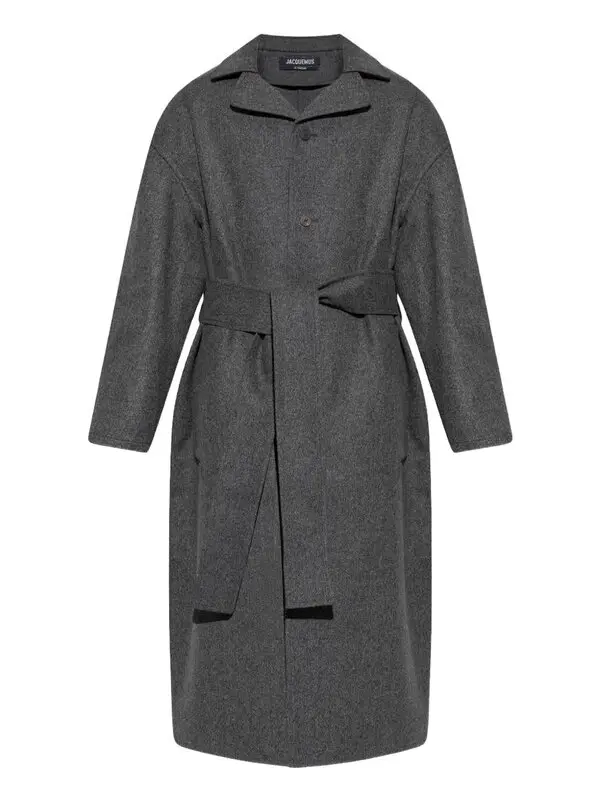 Jacquemus Virgin Wool Blend Coat - Grey